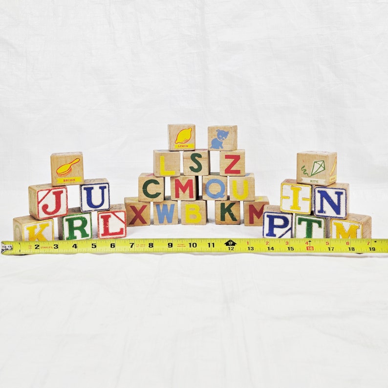 1960s / 1970s Wooden Alphabet & Images Blocks Collection, Lot 26, Flat ...