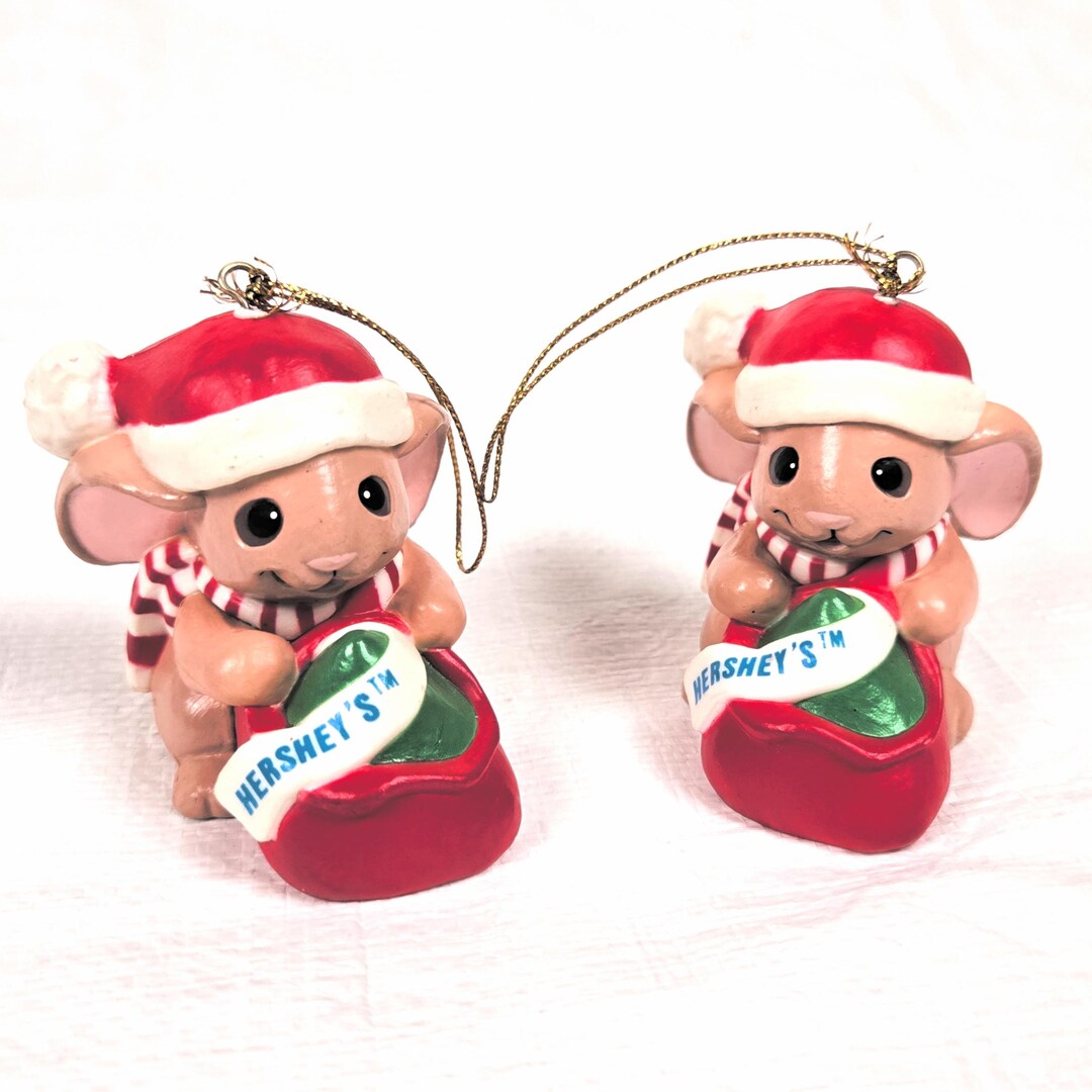 1990s Hershey's Holiday Mice Set, Lot 2, , Vintage 90s Christmas Tree ...