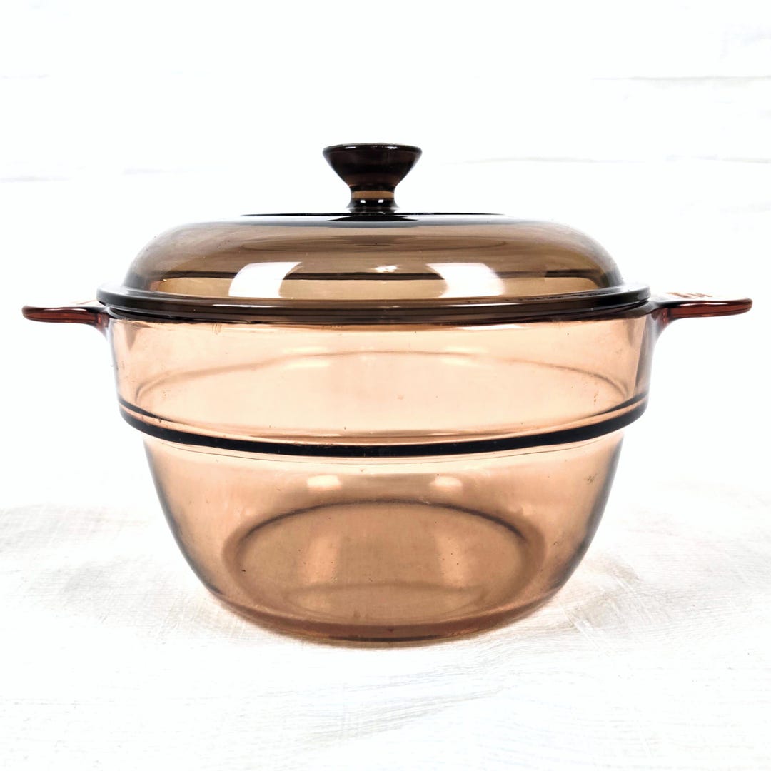 1980s Corningware Vision 1.5C Round Bowl Dish W/ Lid, France Made Glass ...
