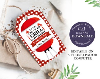 Fathers Day Tag Editable | Etsy