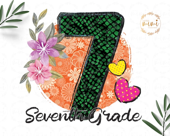 Back to School 7th Grade Png DTG Seventh Grade Zebra & - Etsy