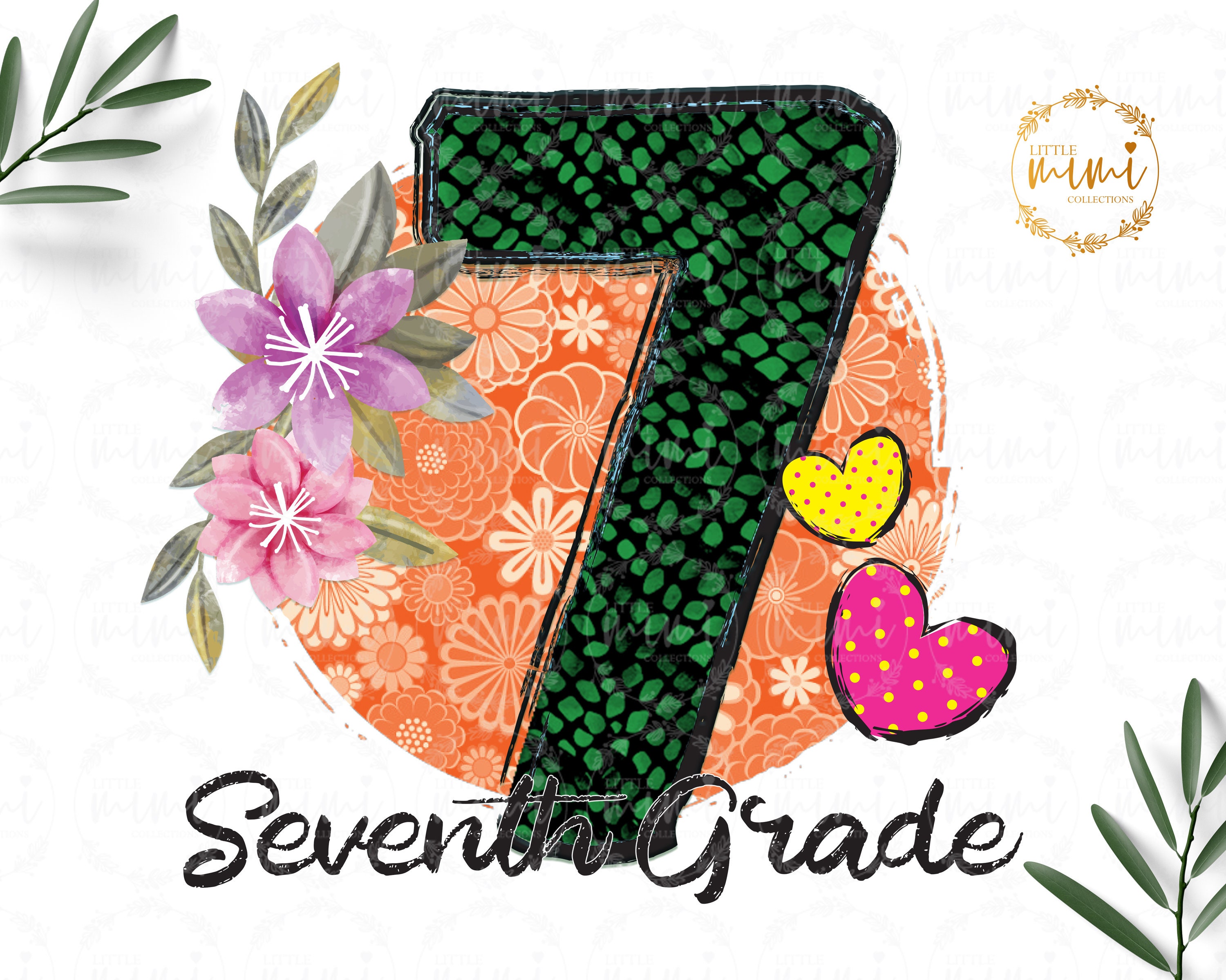 Back to School 7th Grade Png DTG Seventh Grade Zebra & - Etsy
