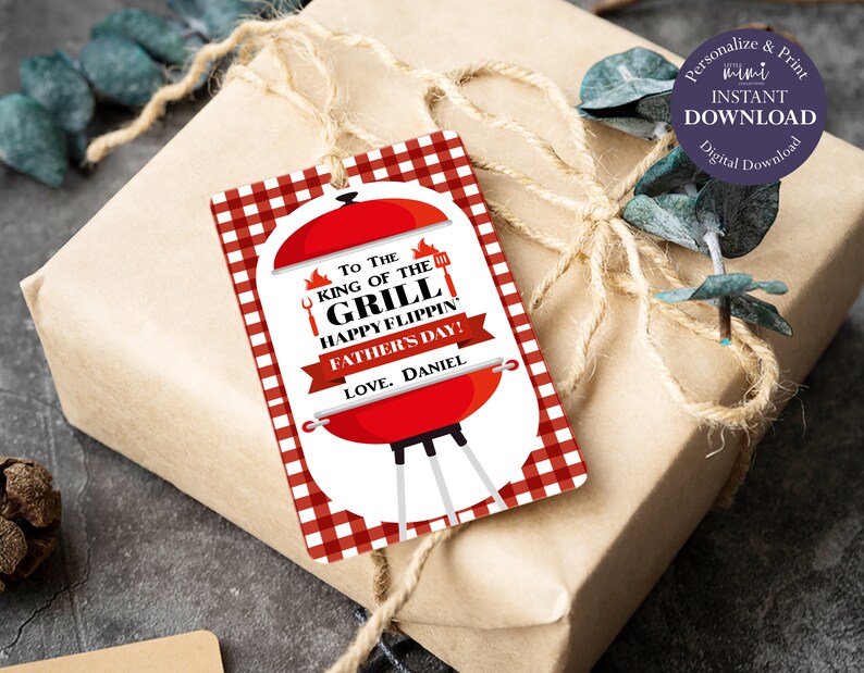 Editable the King of the Grill Tags Printable Editable Happy - Etsy