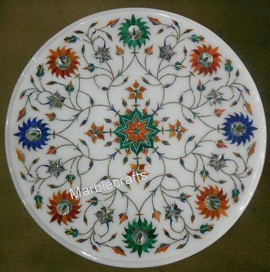 Marble Coffee Table Top | Sassy Look Patio Side Table Top | Gemstone ...