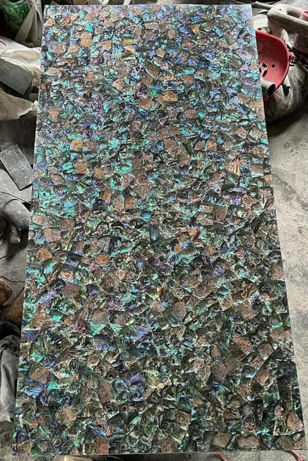 Abalone Shell Dining Table Top With Overlay Work Rectangle Shape Sofa ...