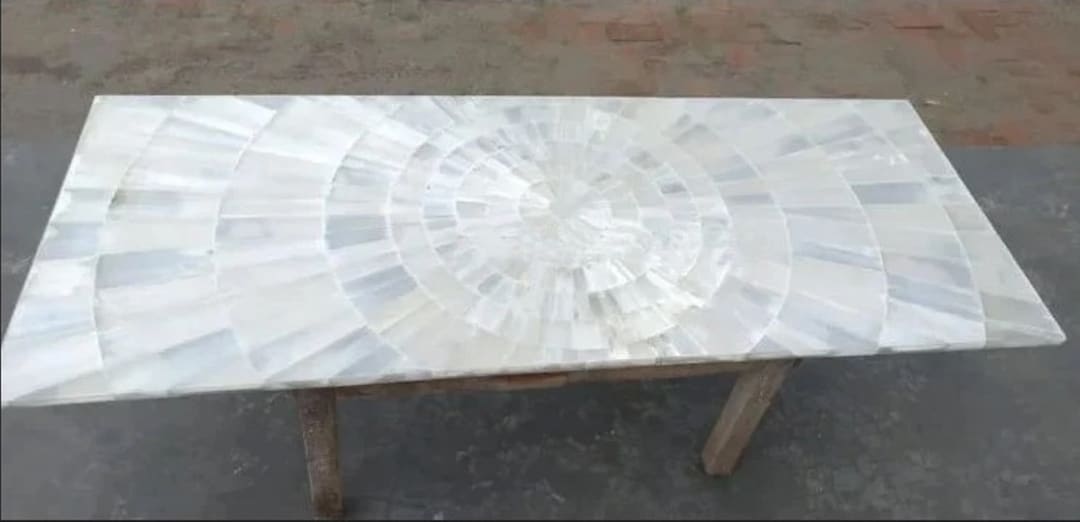 Selenite Dining Table Top | Natural Stone Coffee Table for Garden ...