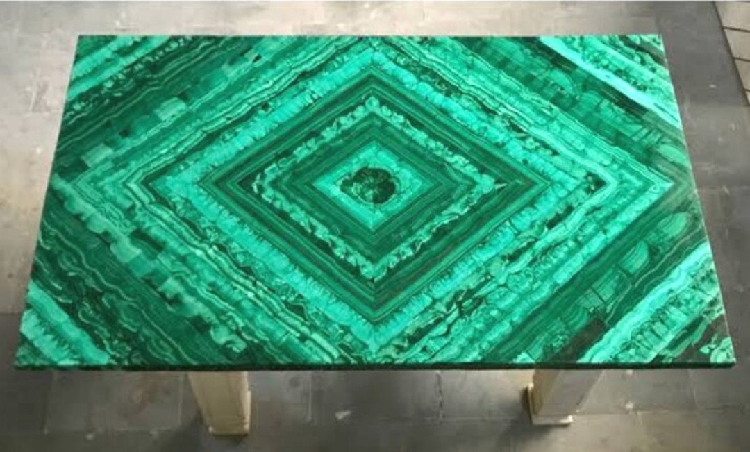 Malachite Office Meeting Table / Malachite Dining Table Top / Green ...