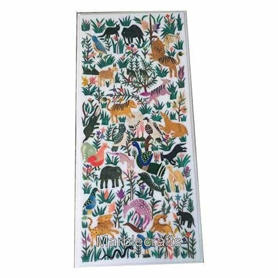 Marble Dining Table Top / Nature Pattern Inlay Table Top / Marble ...