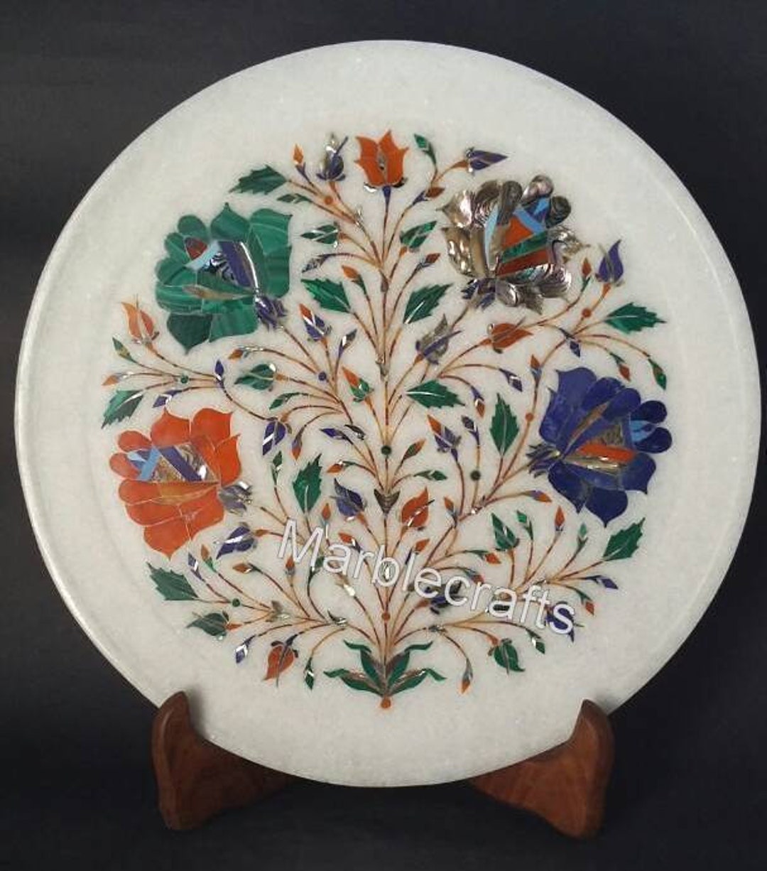 Marble Serving Plate / Round Marble Plate / Royal Look Collectible ...