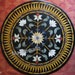 36 X 36 Inches Round Shape Black Marble Dining Table Top With Royal ...