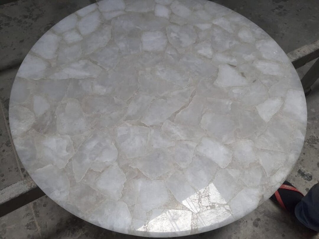 White Quartz Coffee Table Top , Quartz Patio Side Table Top , Quartz ...
