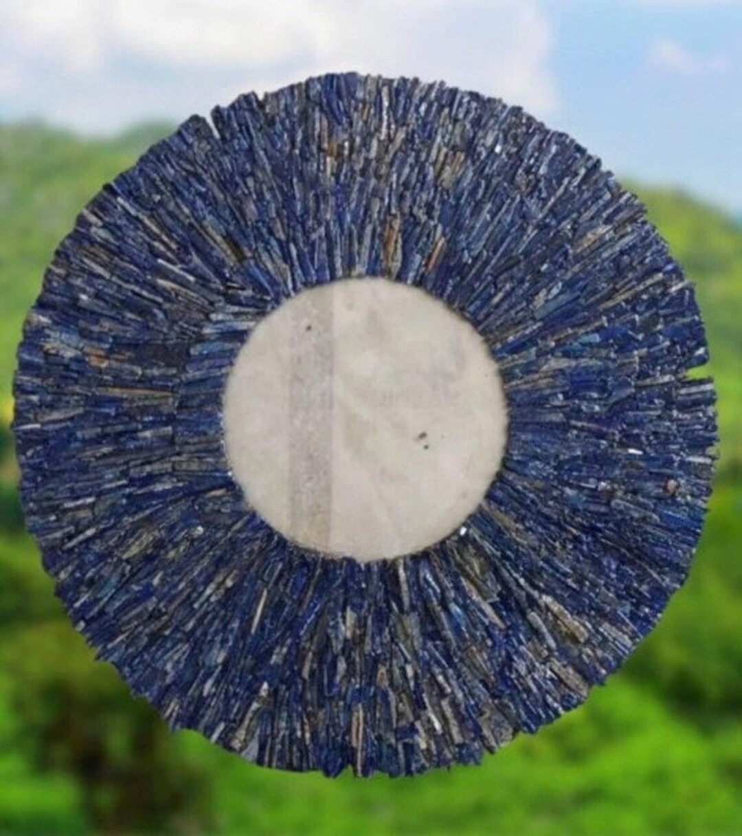 Blue Crystal Pier Mirror / Lapis Lazuli Mirror for Living Room Decor ...
