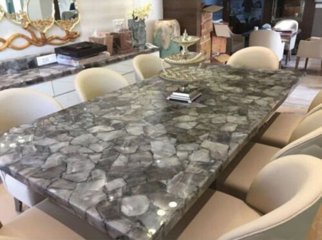 Luxury Quartz Dining Table Top | Handmade Quartz Slab for Home & Office ...
