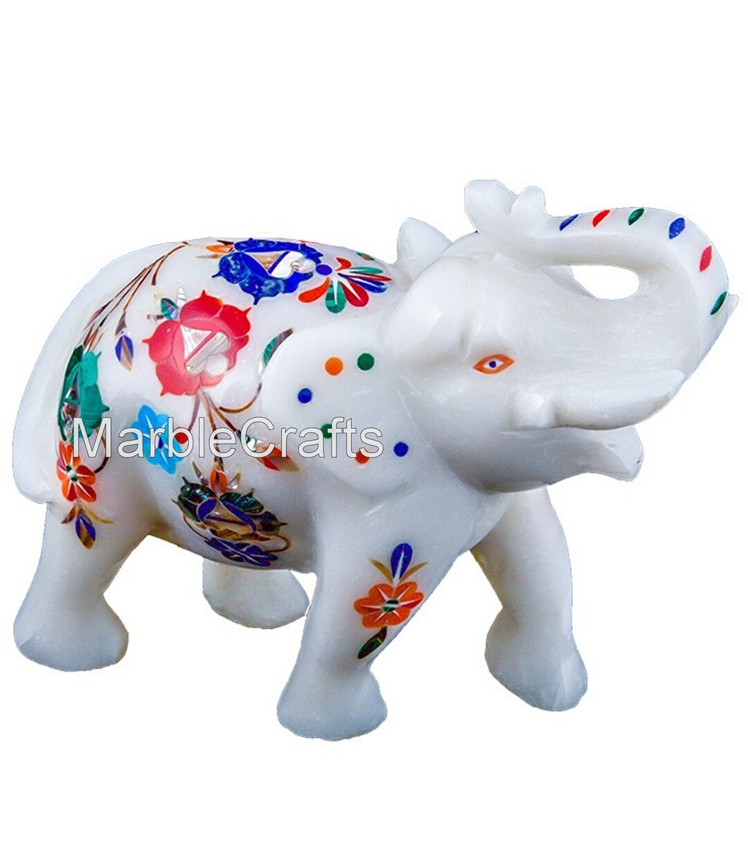 Marble Elephant Statue / White Good Luck Elephant 5 Inches / Marble ...