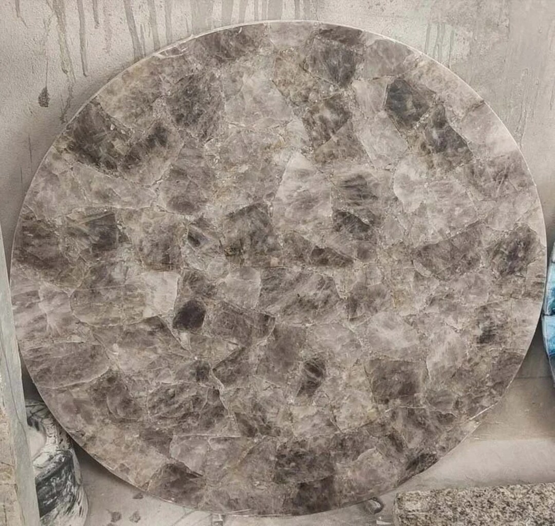 Round Table Top , Quartz Decorative Table , Smoky Quartz Dining Table ...