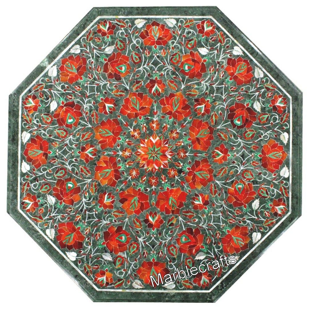 Green Table Top / Marble Coffee Table Top / Marble Handmade Table Top ...