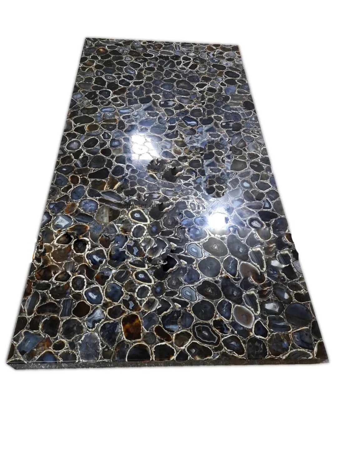Black Agate Coffee Table Top / Sassy Look Patio Table Top / Epoxy Table ...