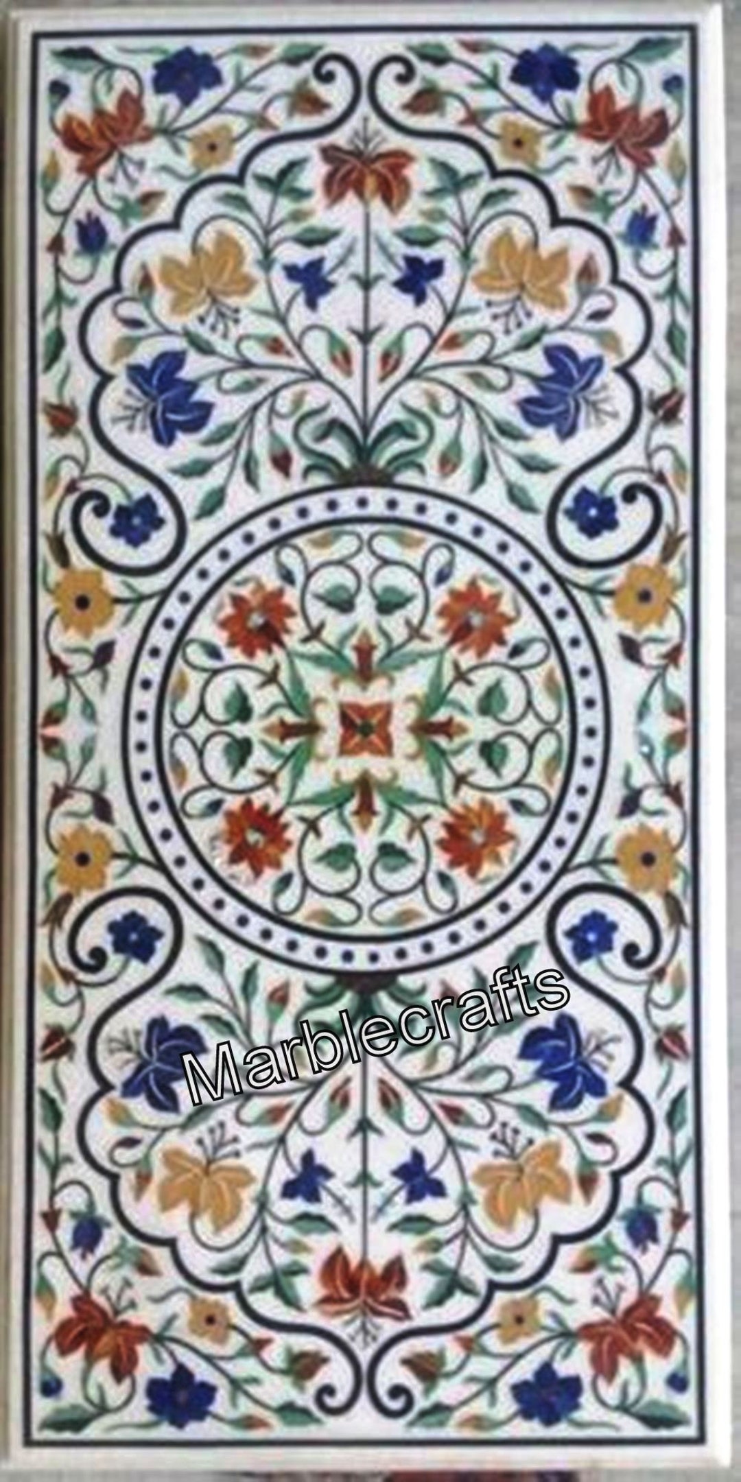 Shiny Gemstone Inlay Work Dining Table Top With Royal Look - Etsy