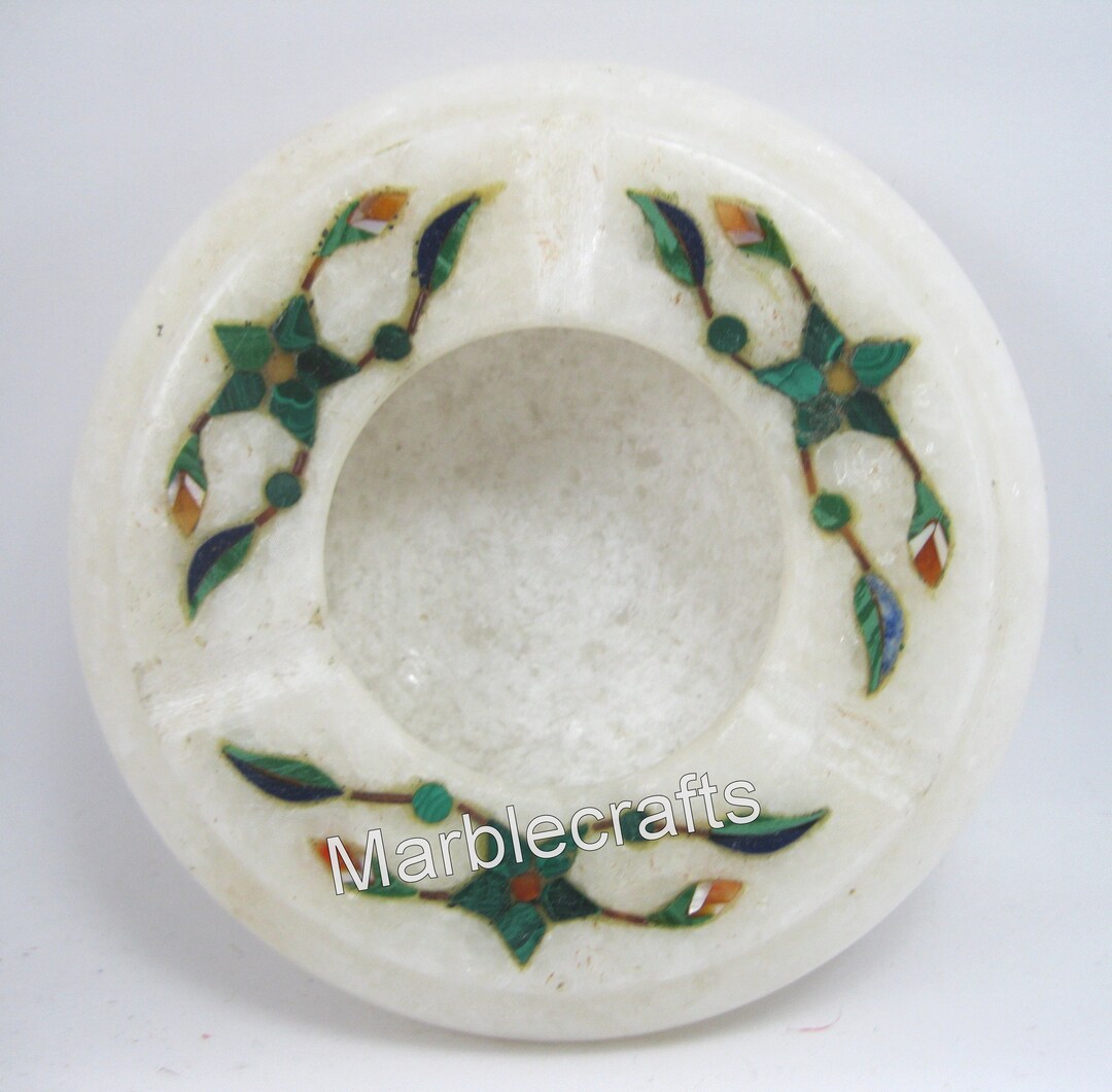 4 Inches Malachite Stone Inlay Work Ashtray With Royal Look - Etsy