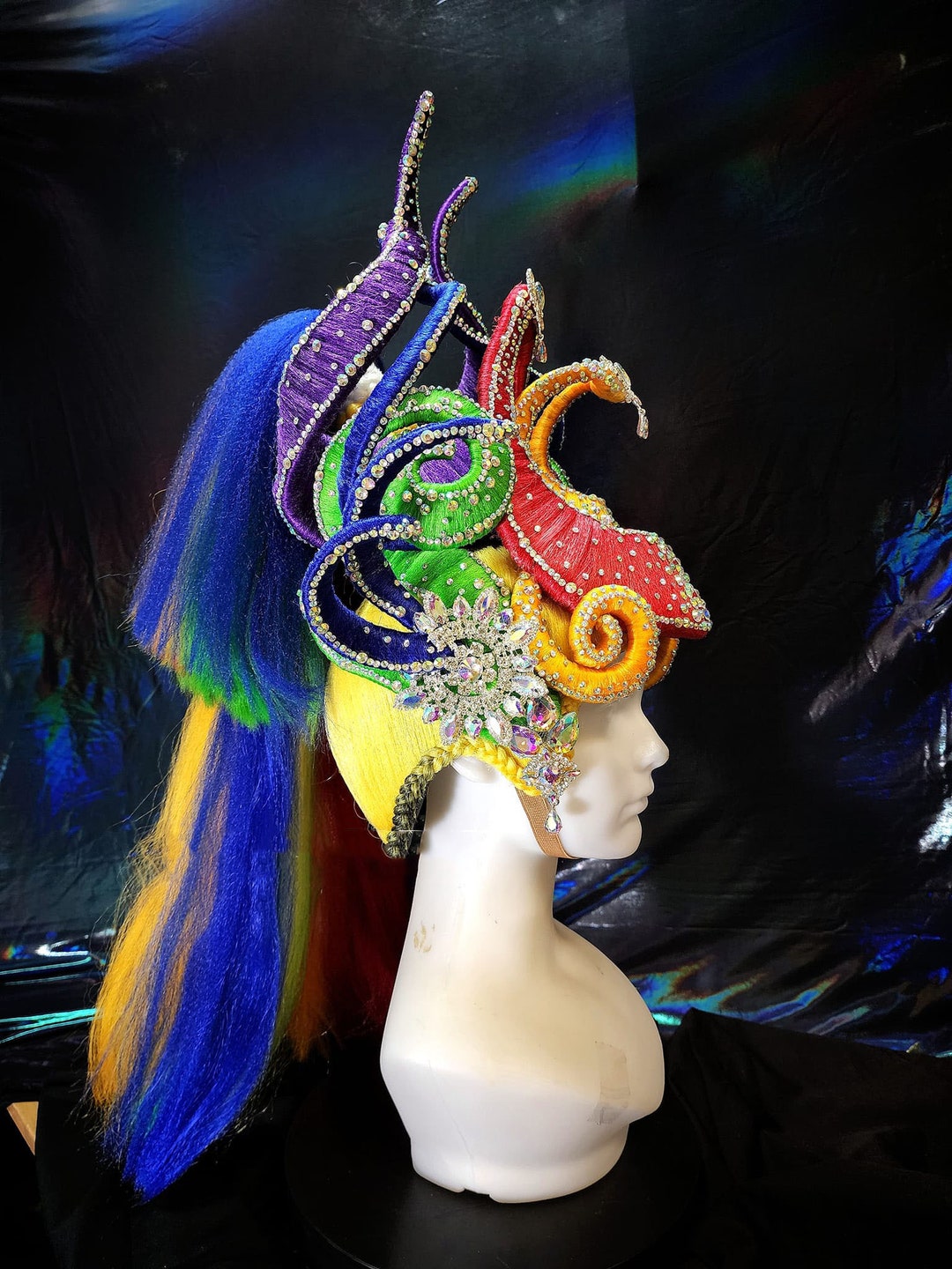 Da Neena HUT H1121 Colorful Devil Medusa Gay Pride Parade Crystal ...
