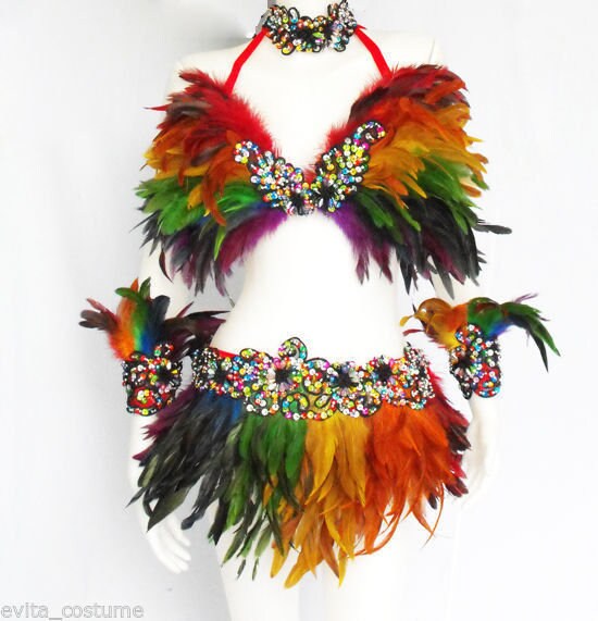 Evita Ftr Feather Dance Drag Bra Skirt Bra Belt Samba Dress - Etsy Canada
