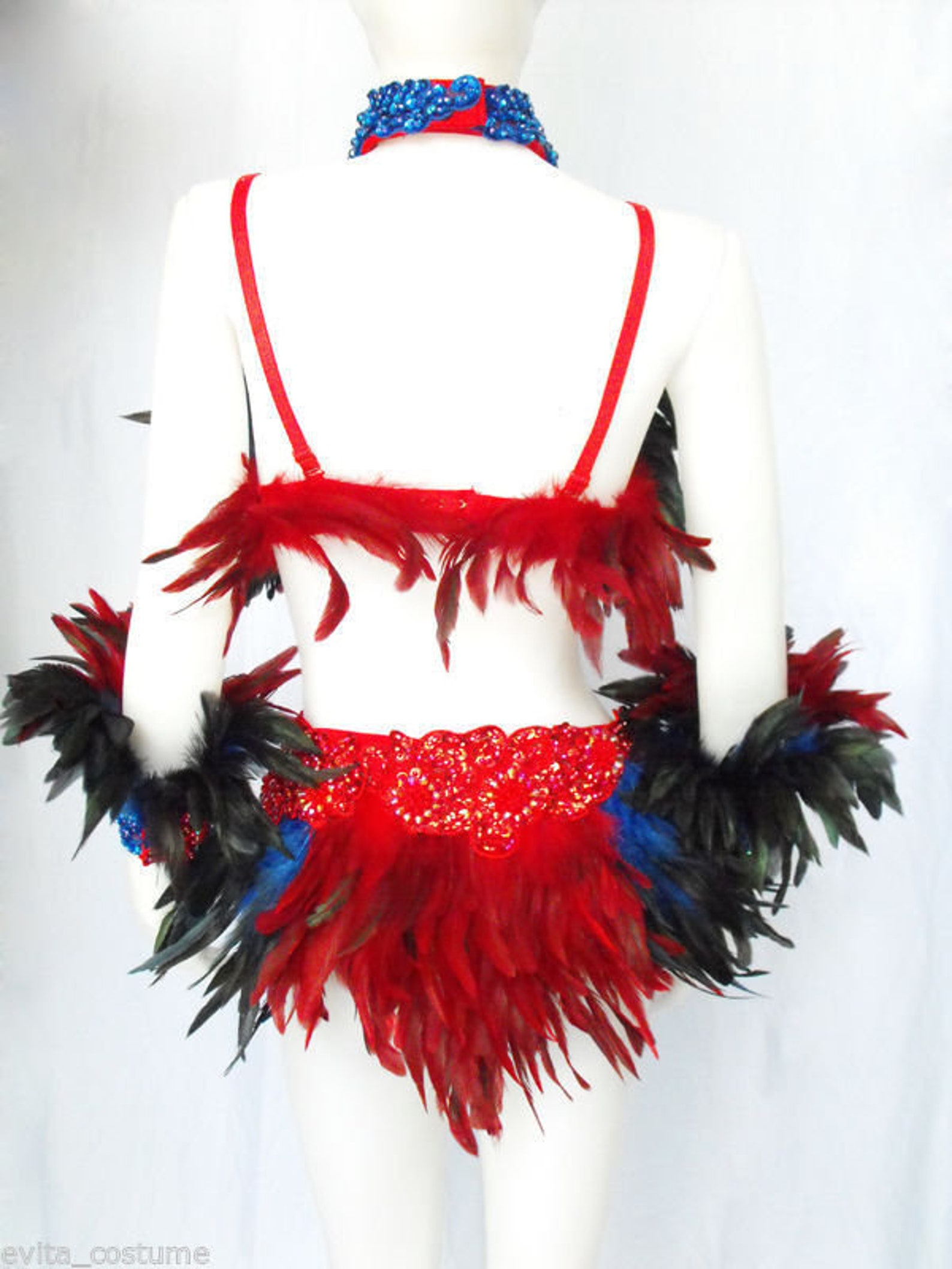 Evita Ftr Feather Dance Drag Bra Skirt Bra Belt Samba Dress Etsy