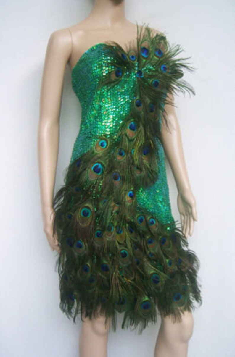 Evita PG Vegas Showgirl Drag Peacock Feather Dress XS-XL - Etsy