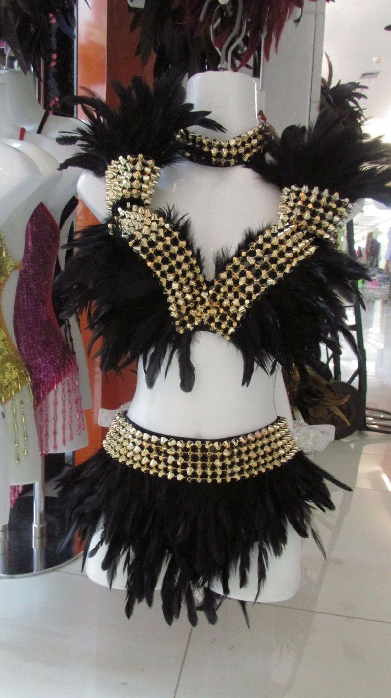 Da Neena Ftrc Feather Dance Drag Bra Skirt Bra Belt Pageant Etsy