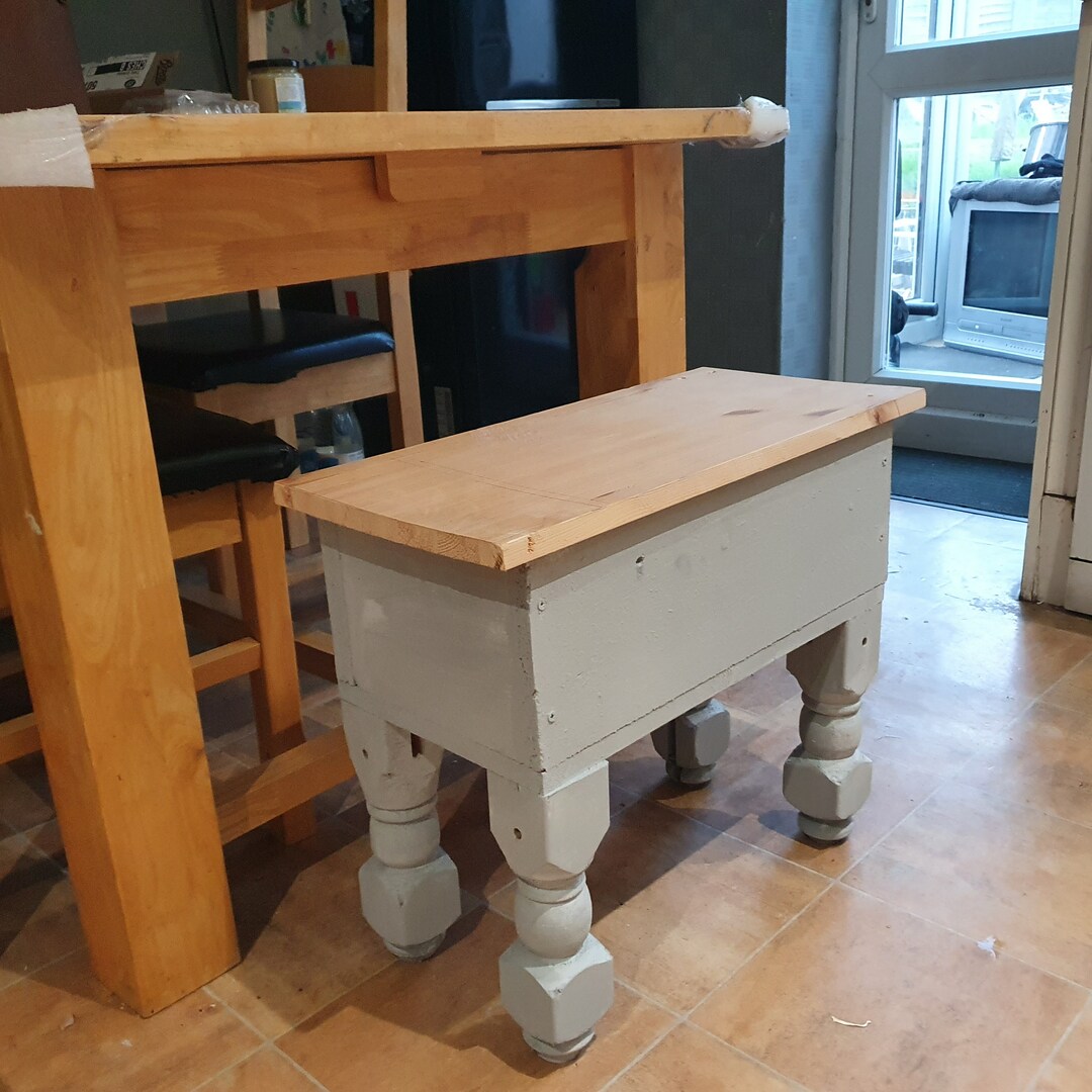 Rustic Wooden Indoor Stool Hallway Bench Decor Recycled Wood Handmade ...