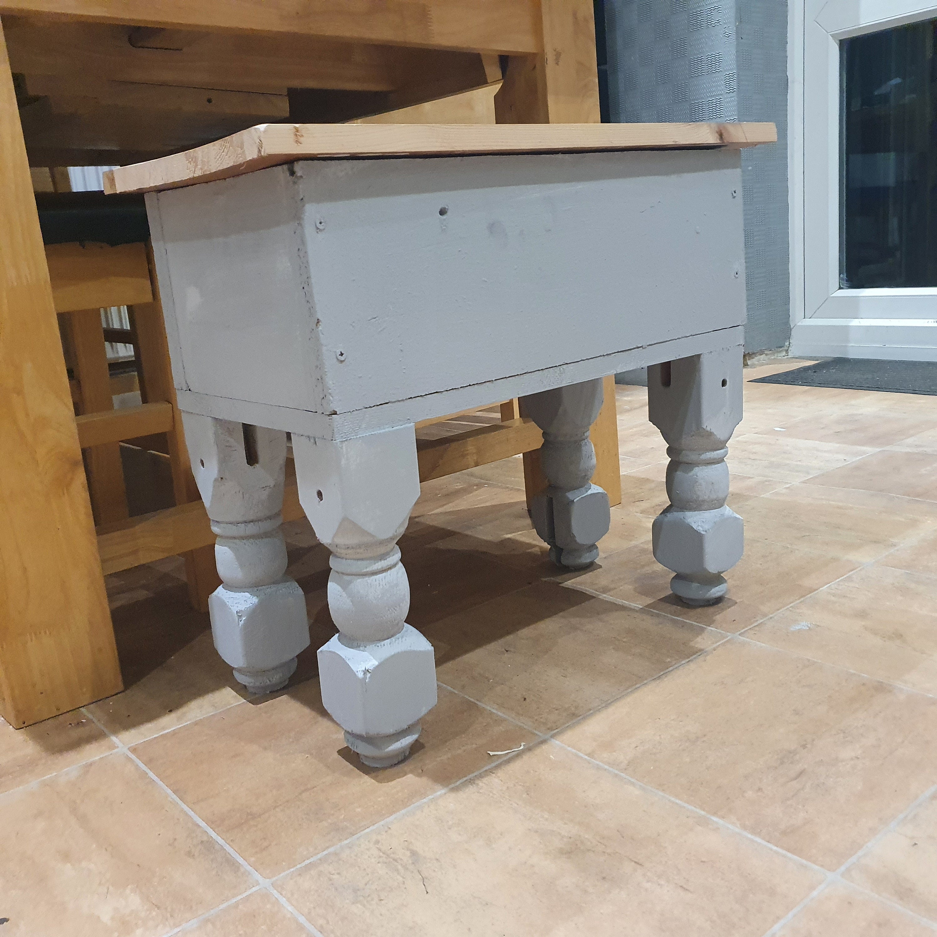 Rustic Wooden Indoor Stool Hallway Bench Decor Recycled Wood Handmade ...