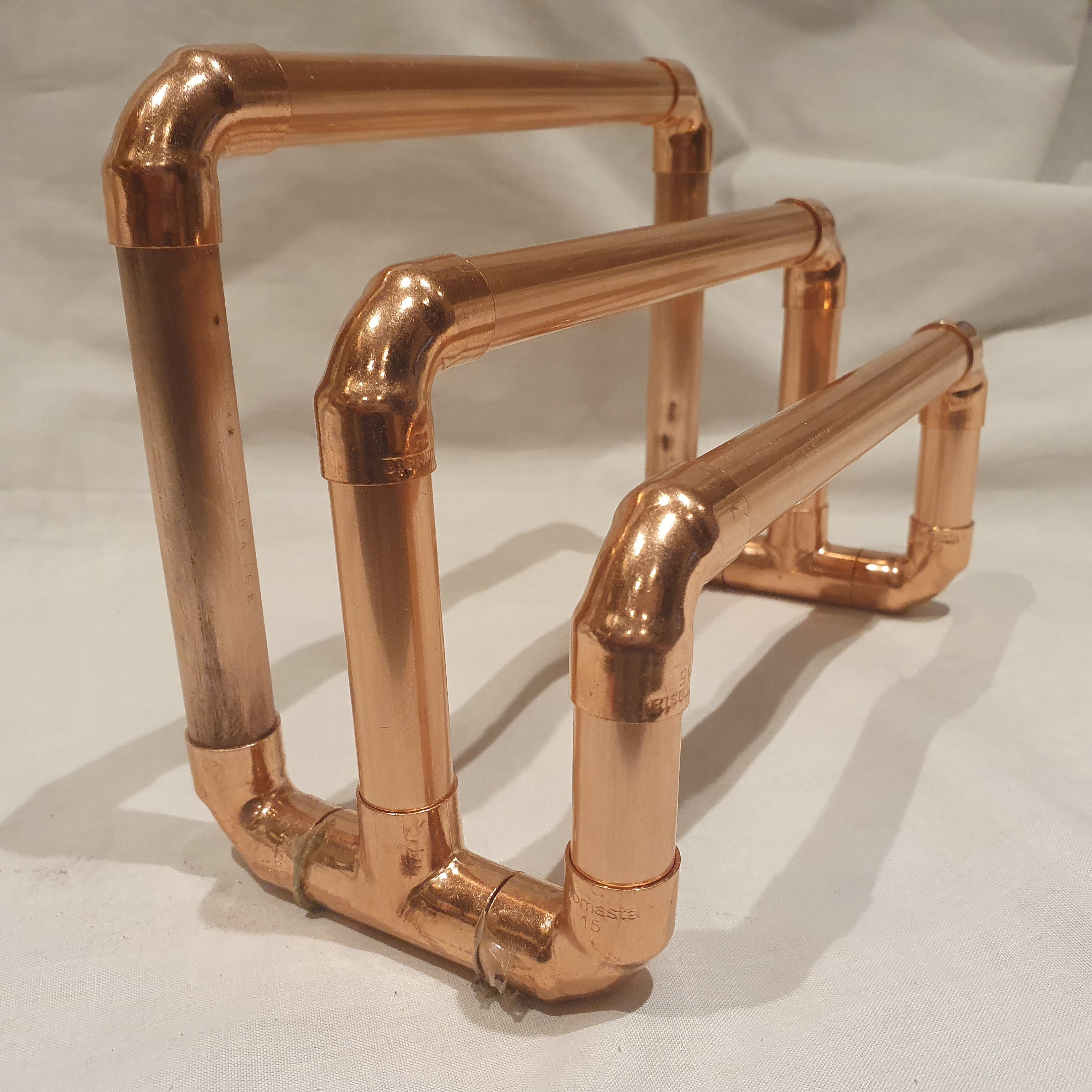 Handmade Copper Letter Holder Desk Stationary, Remote Control Holder ...