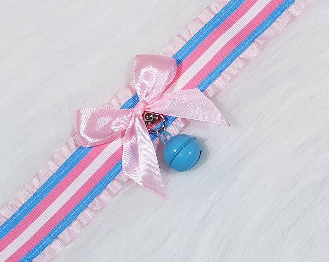 Trans Pride D-ring Collar - Pride Festival Harness, Cyber Goth Rave ...