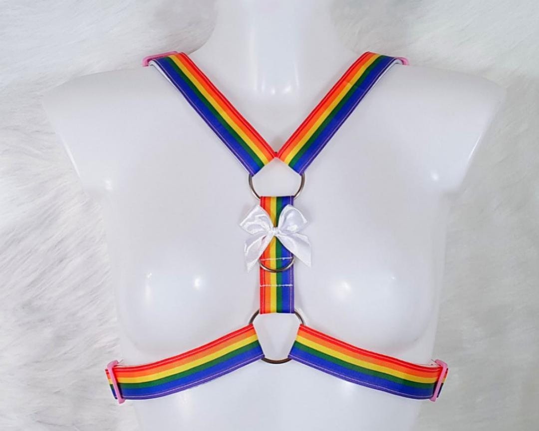 Pride Cage Style Upper Body Chest Harness LGBTQ Pride Festival Rave ...
