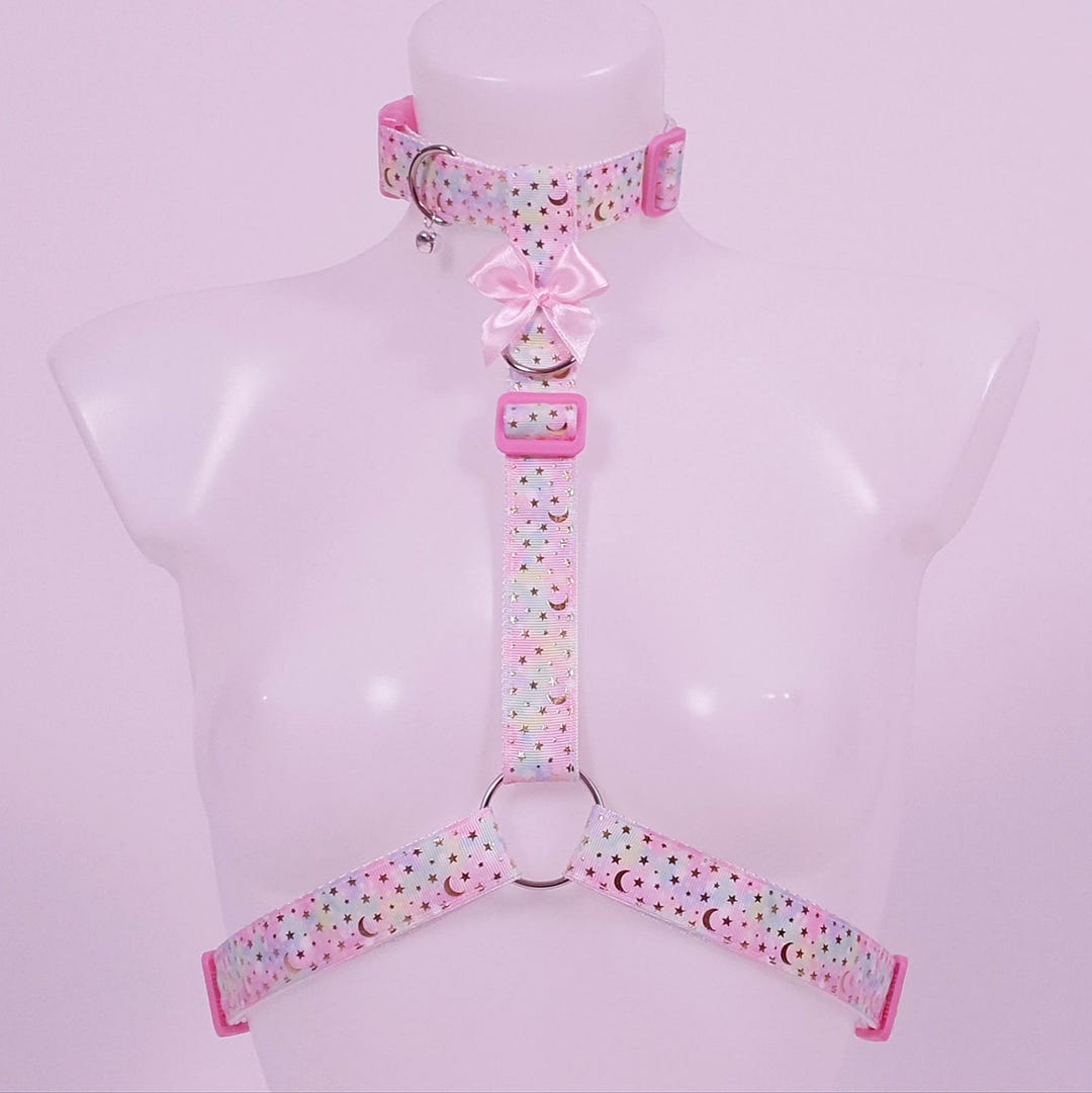 Pastel Galaxy Holographic Star Collared Chest Harness - Kawaii Petplay ...