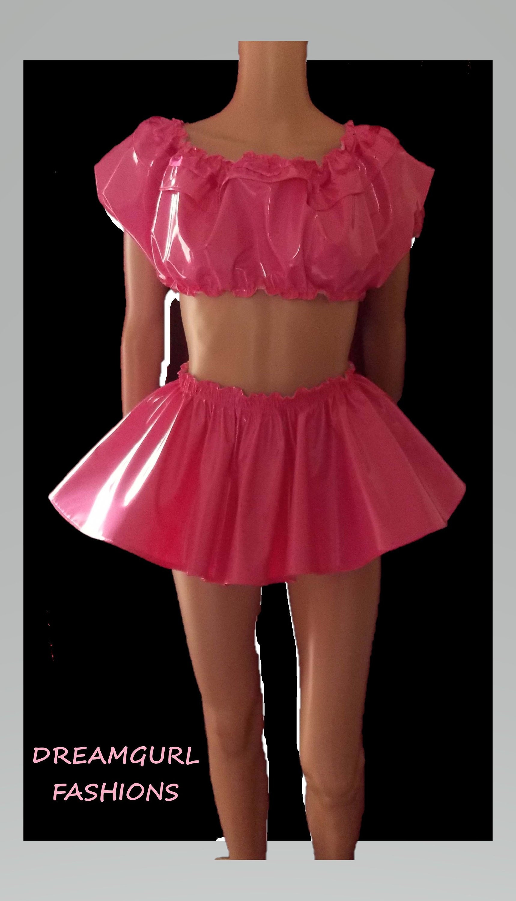 Pvc extra short full circle skating skirt and top stipper pole | Etsy