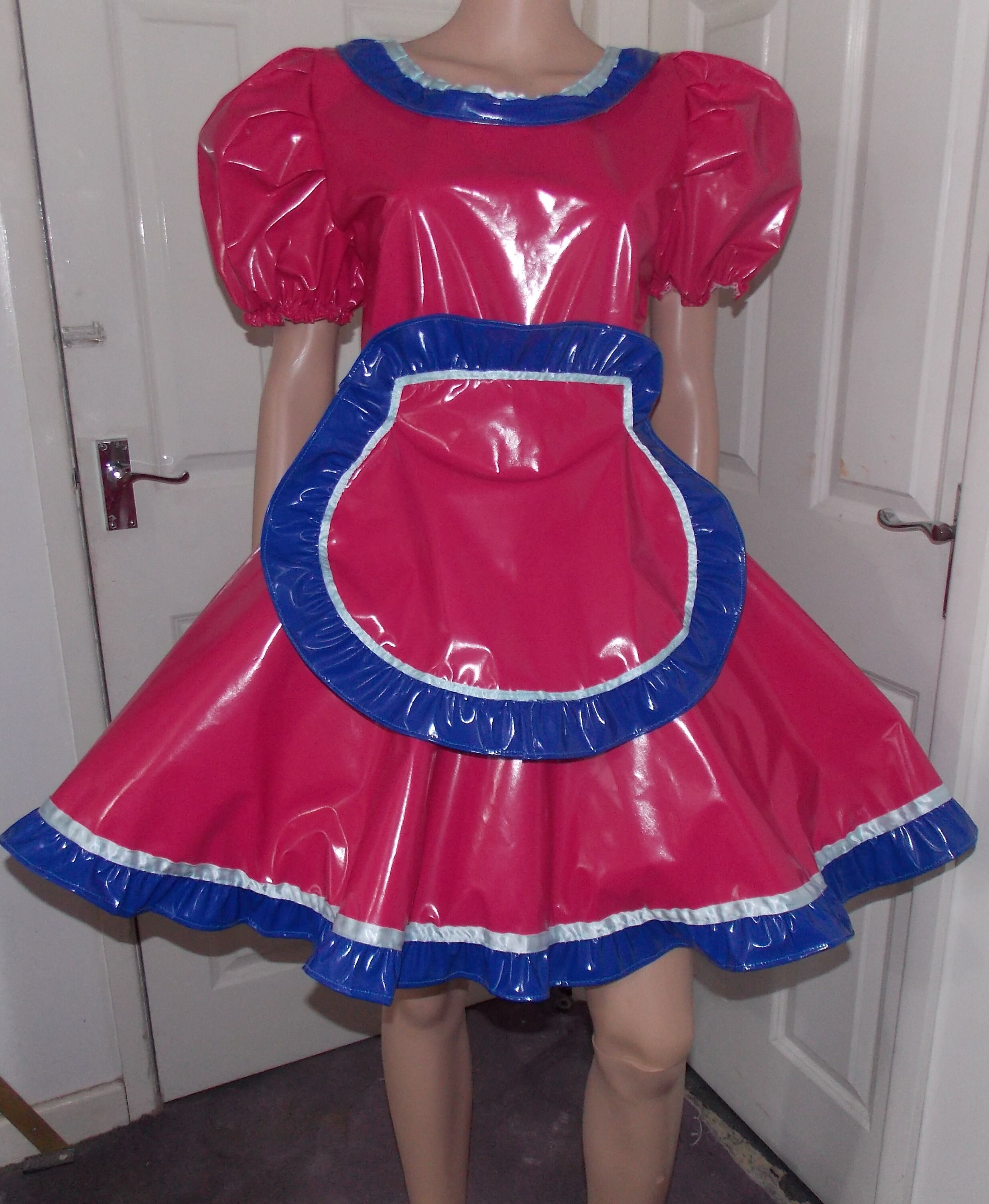 Pvc Maids Dress With Colour Trim Fancy Dress Sissy Lolita - Etsy