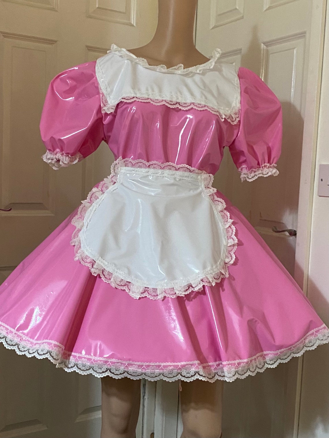Pvc Top Pinny Maids Dress Set Fancy Dress Sissy Lolita Cosplay - Etsy