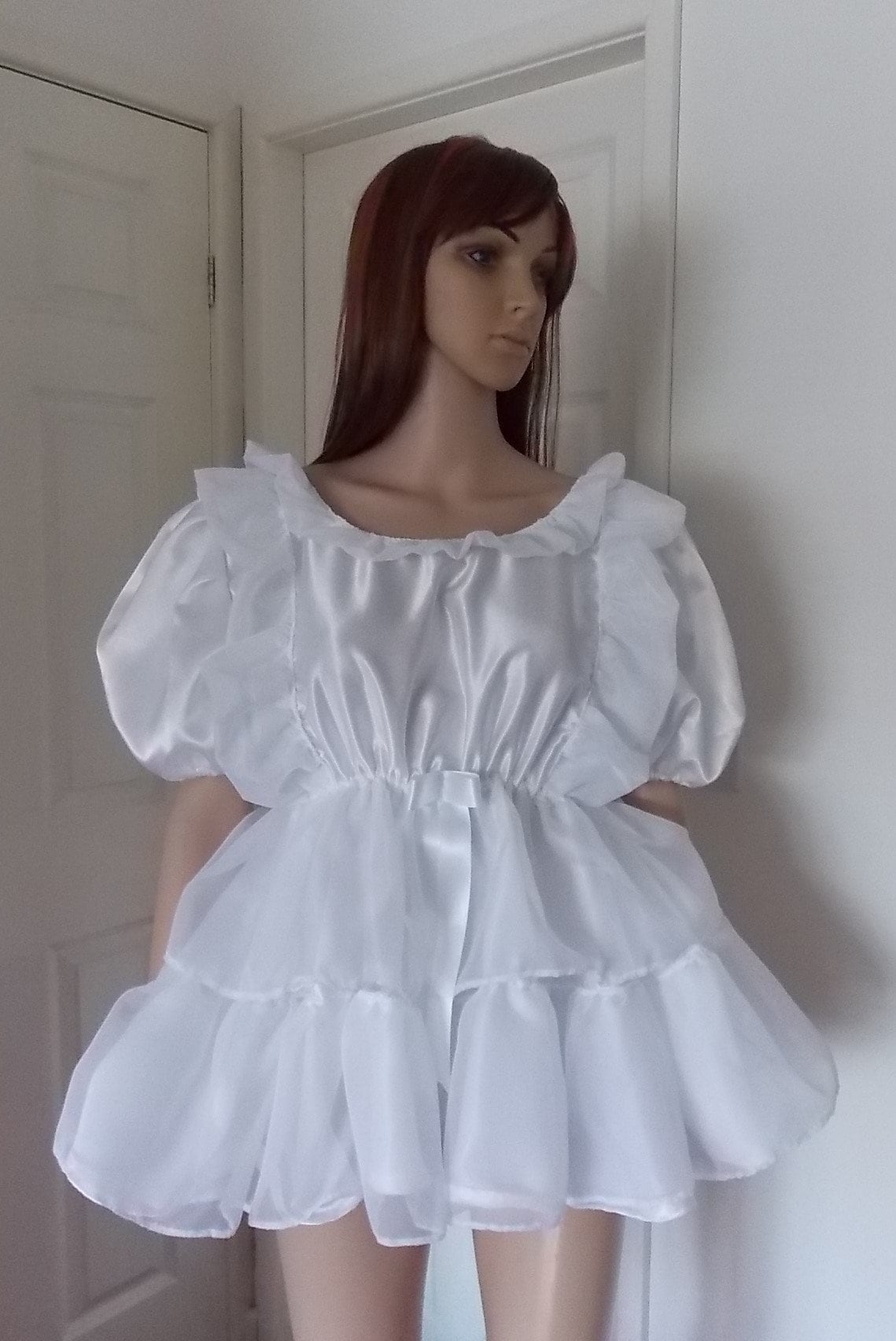 Sissy Short Adult Baby Dress Fancy Dress Cosplay Ruffle Dress 2 Row ...