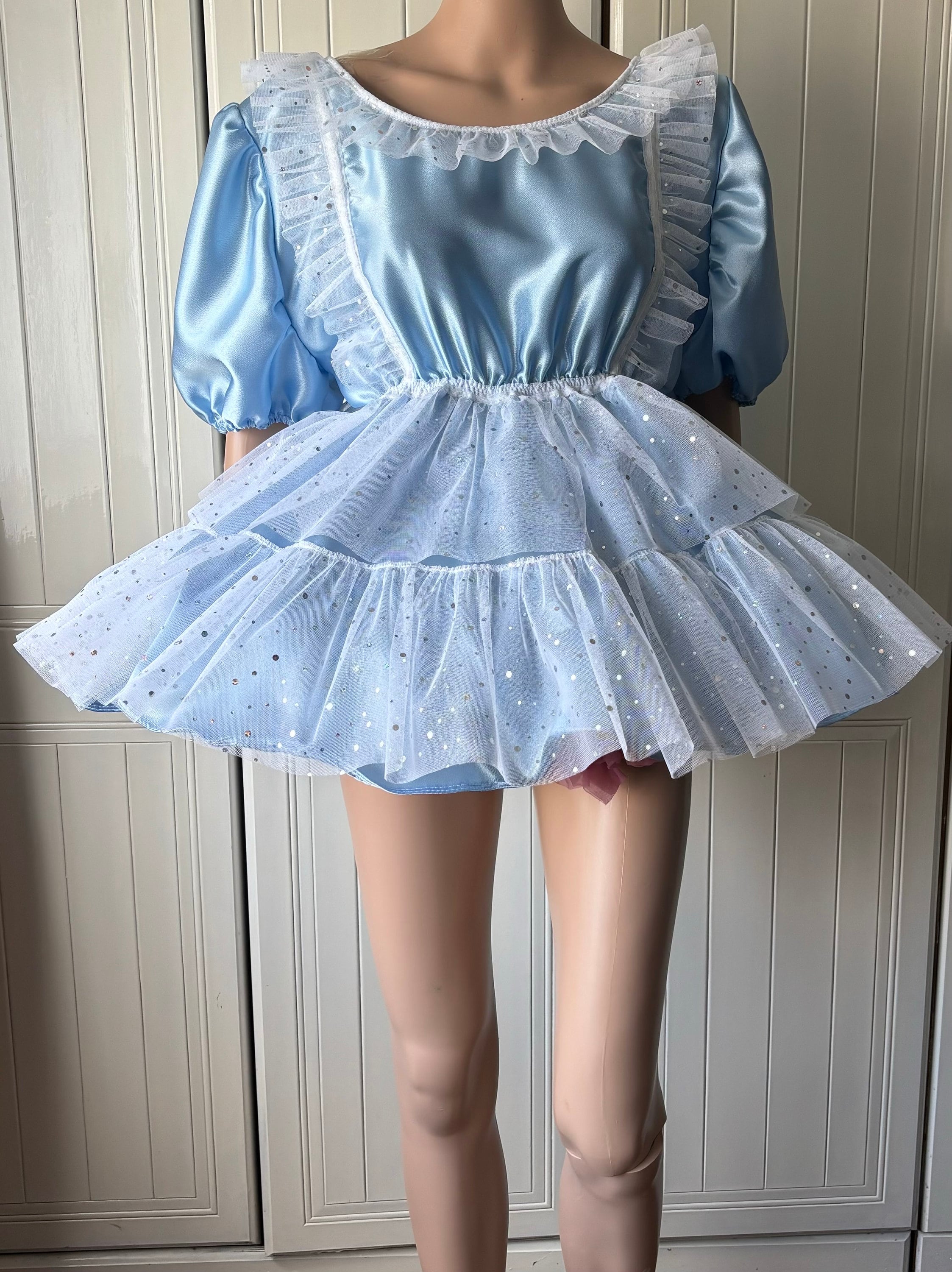 Sissy Short Adult Baby Dress Fancy Dress Cosplay Ruffle Dress 2 Row - Etsy