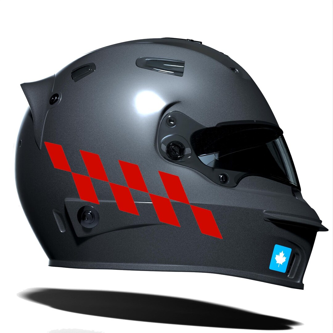 Flag Red Checkered Helmet Motorcycle Sticker Set Cinarextreme - Etsy