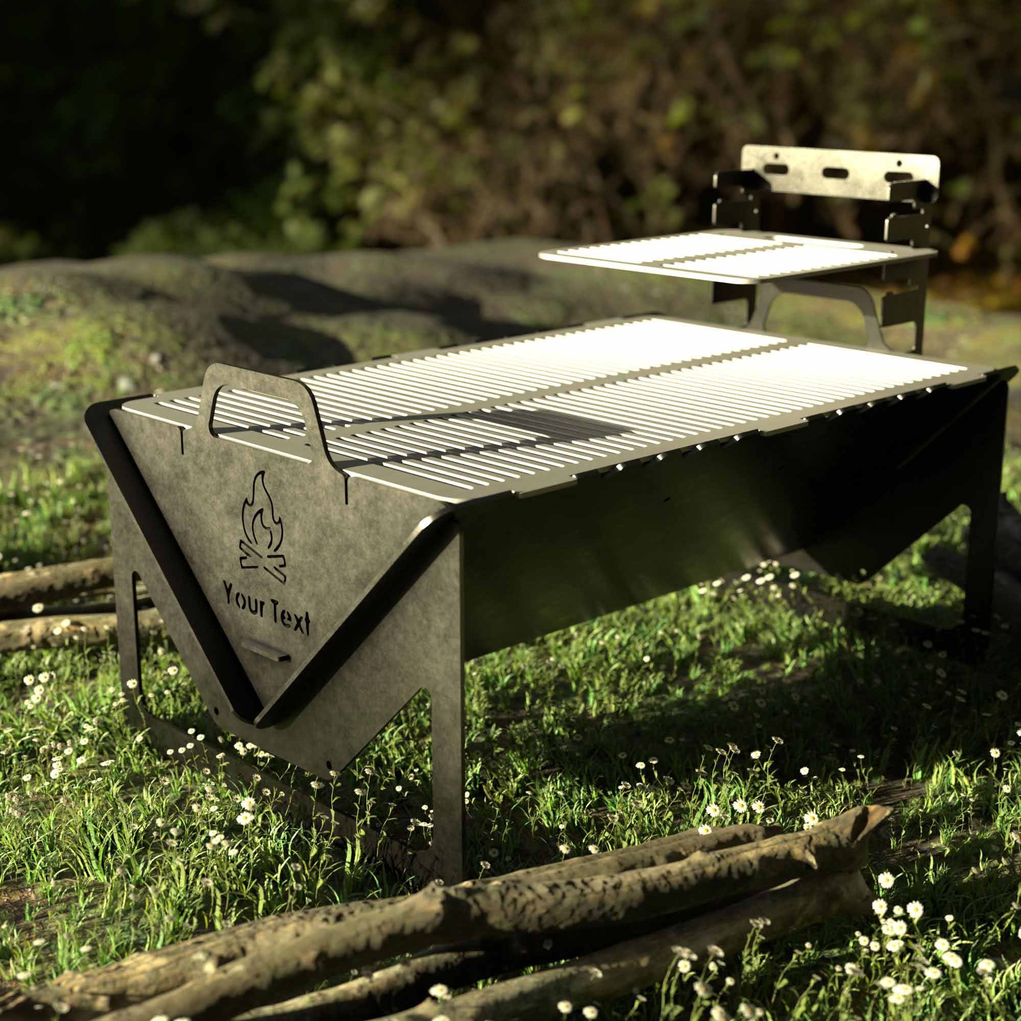 Personalized BBQ Grill Foldable Camp Grill With Custom Text and Logo ...