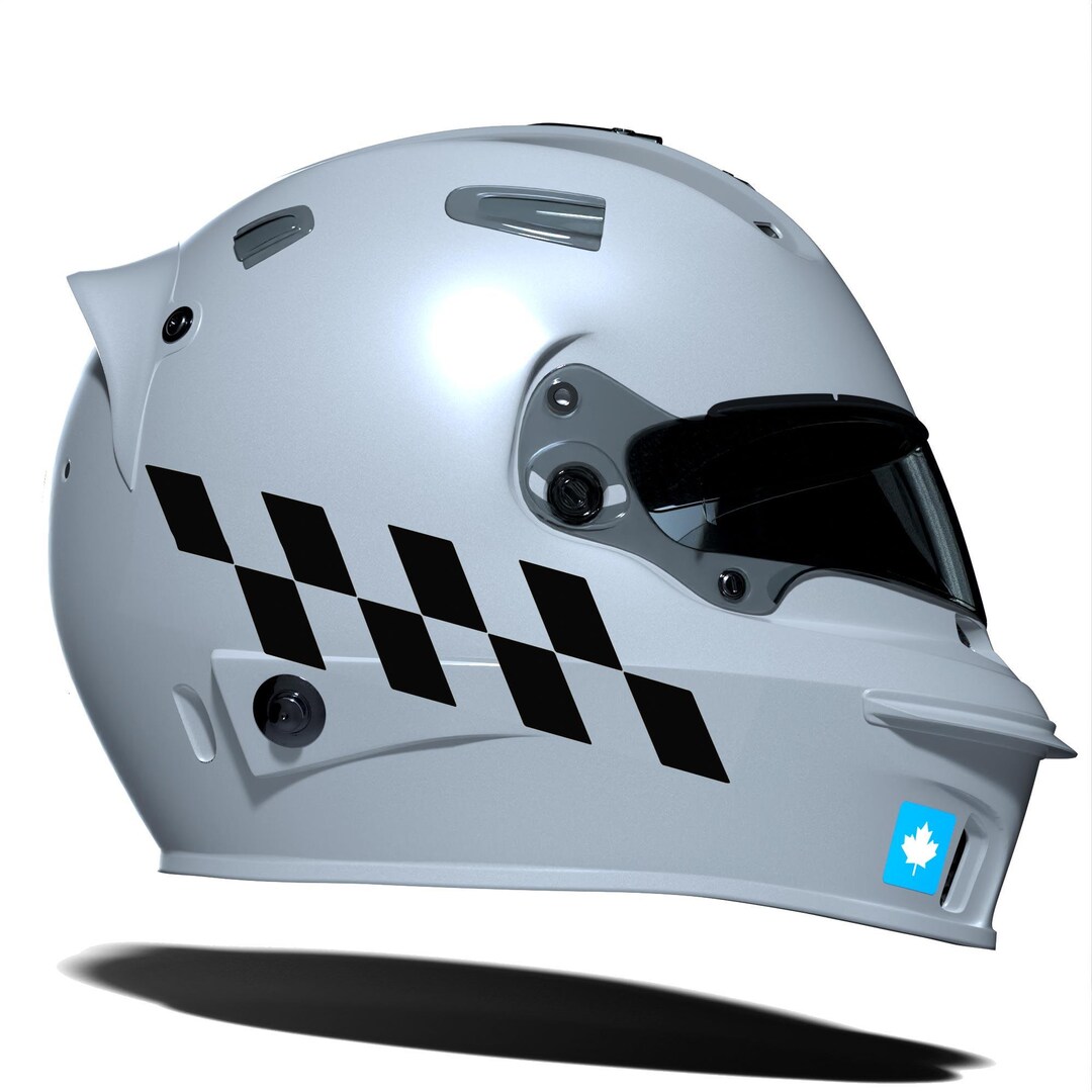 Jet Black Checkered Helmet Motorcycle Sticker Set Cinarextreme - Etsy