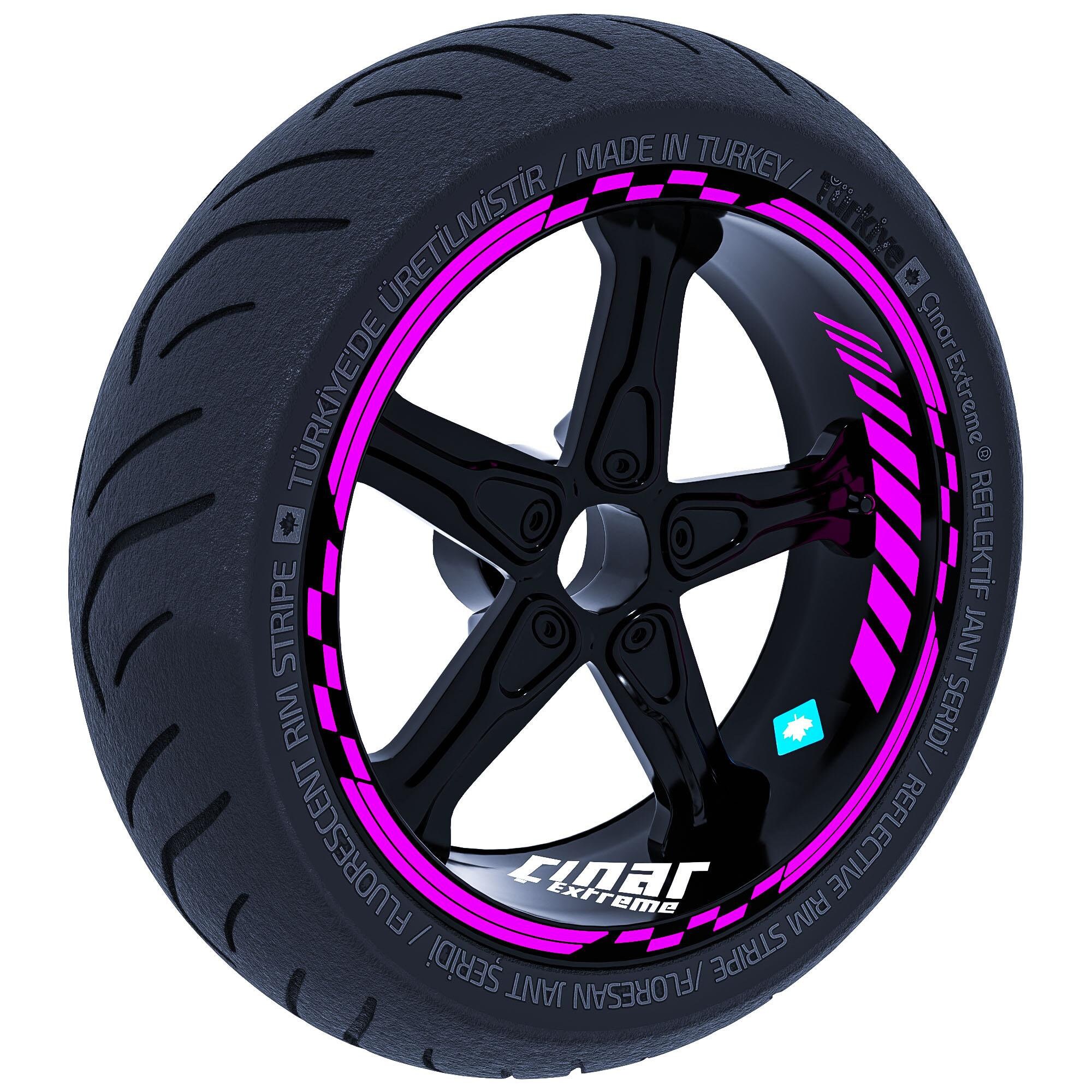 Moto GP Design Rose Pink Inner Outer Rim Set Rim Tape Wheel Stripes ...