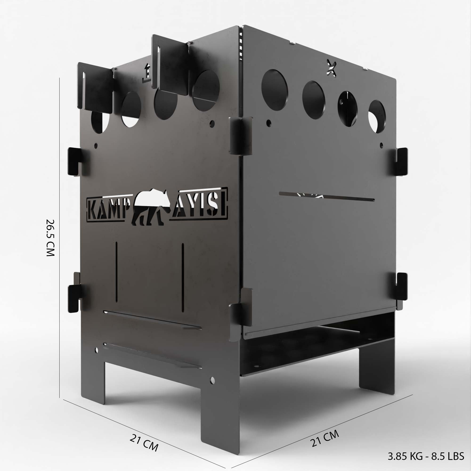 Folding Fire Pit, Portable Blaze Box, Metal Collapsible Firebox With ...