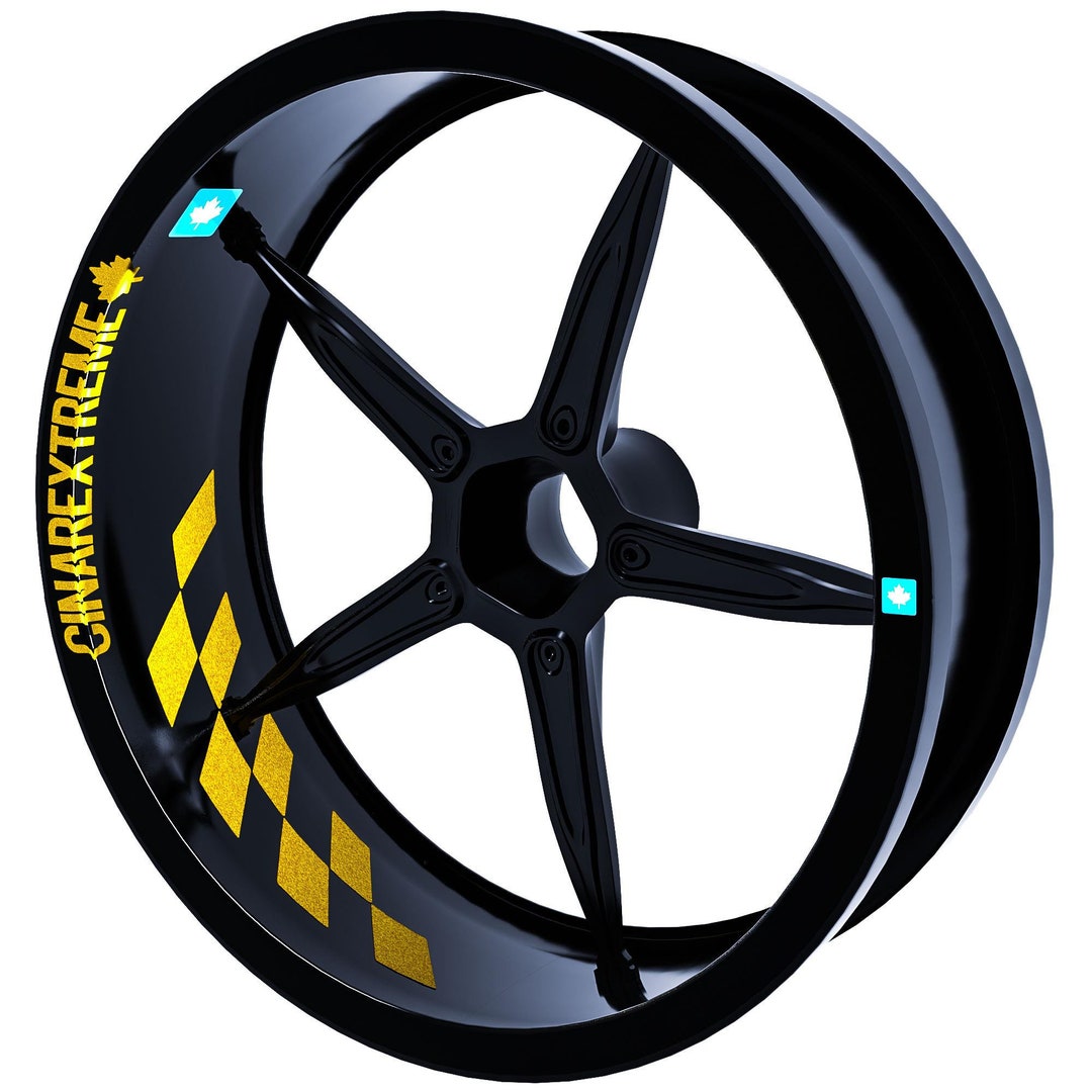 Gp Flag Checkered Design Gilded Gold Inner Rim Tape Wheel Stripes ...