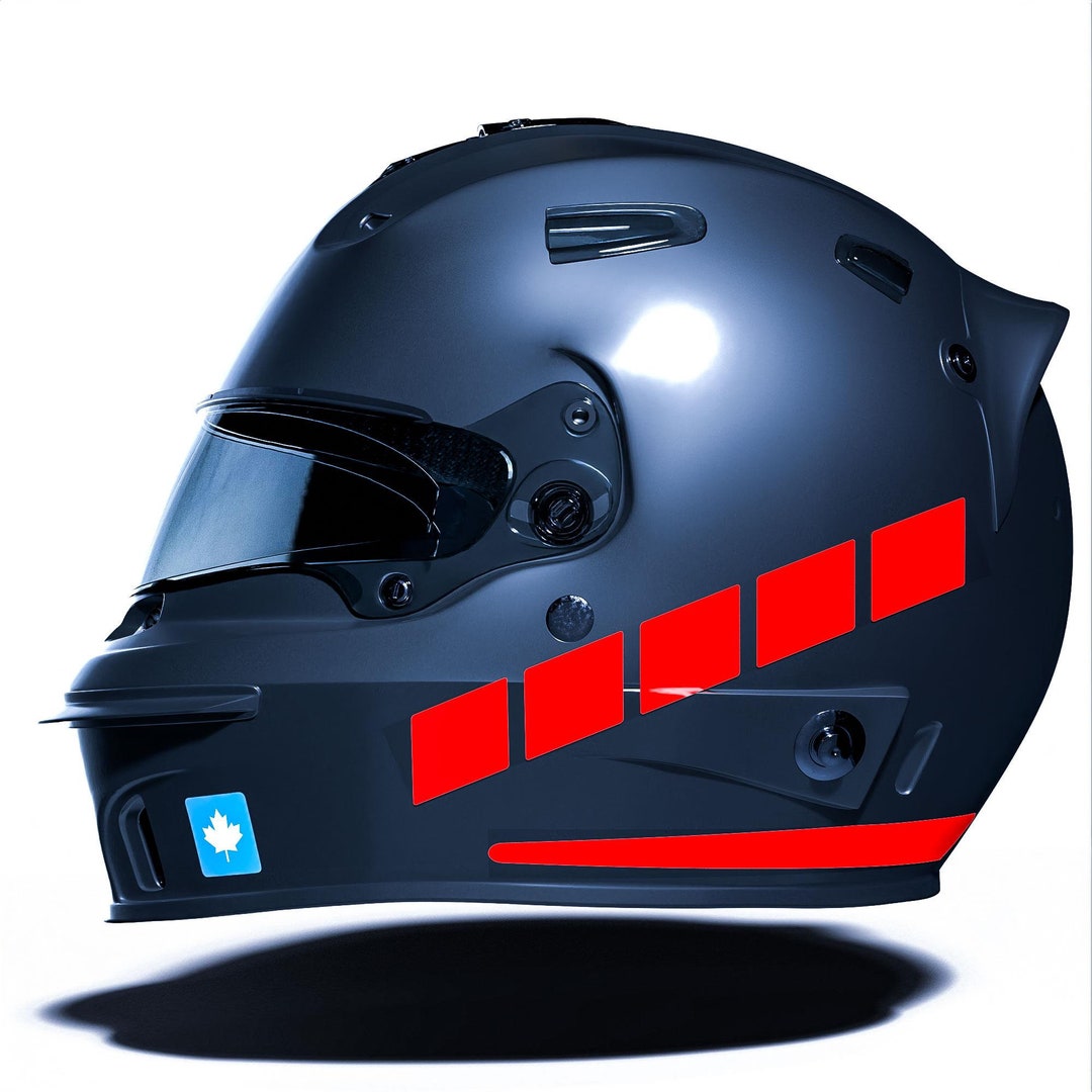 Stripe Design Flag Red Motocycle Helmet Sticker Cinarextreme - Etsy