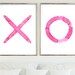 X and O Print Set, Pink Nursery Decor, Pink Watercolor Wall Art ...