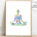 Yoga Watercolor Printable Art, Llustration Poster, Buddhist Spiritual ...