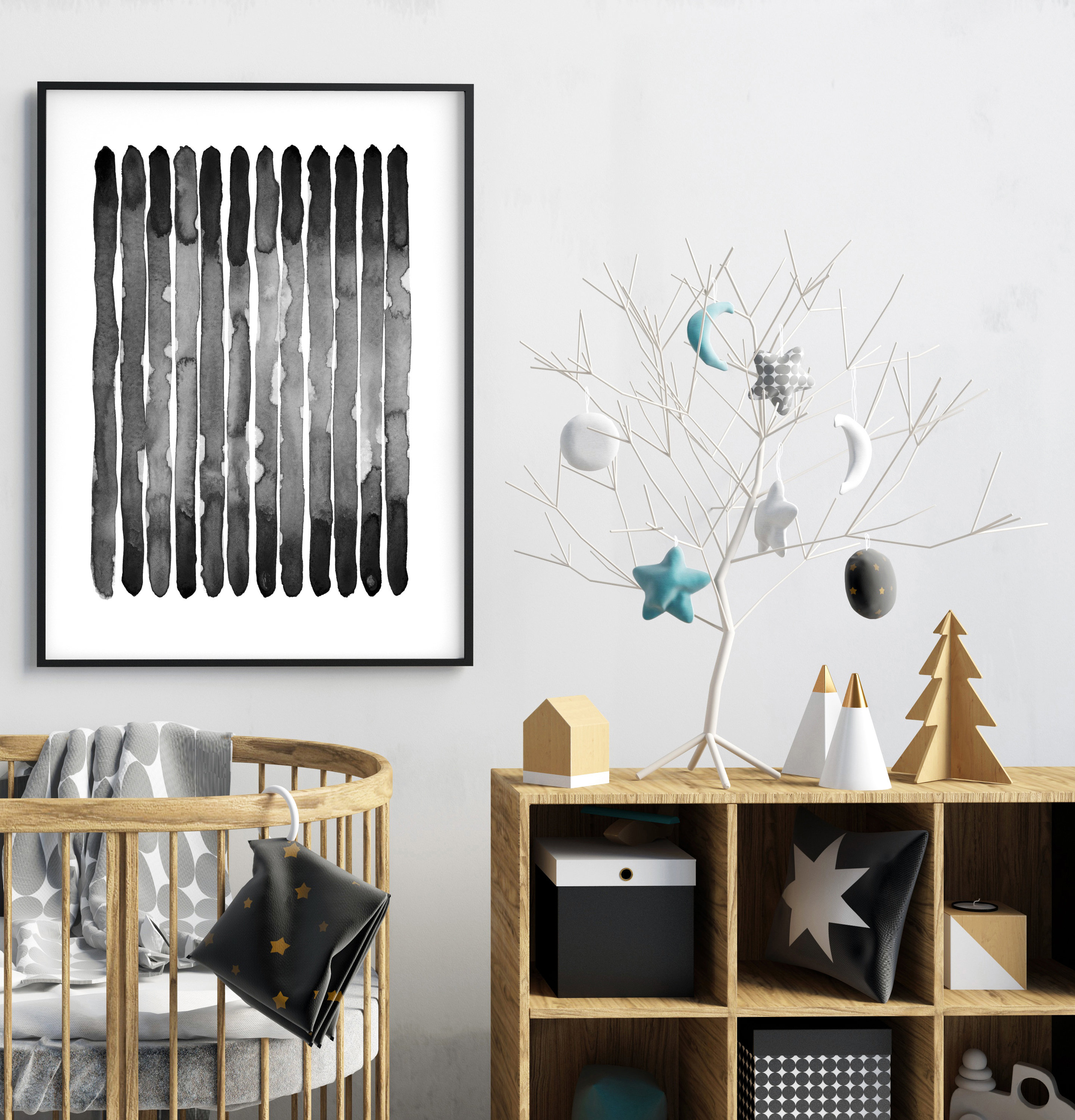 Printable Black and White Print, Abstract Scandinavian Home Decor ...