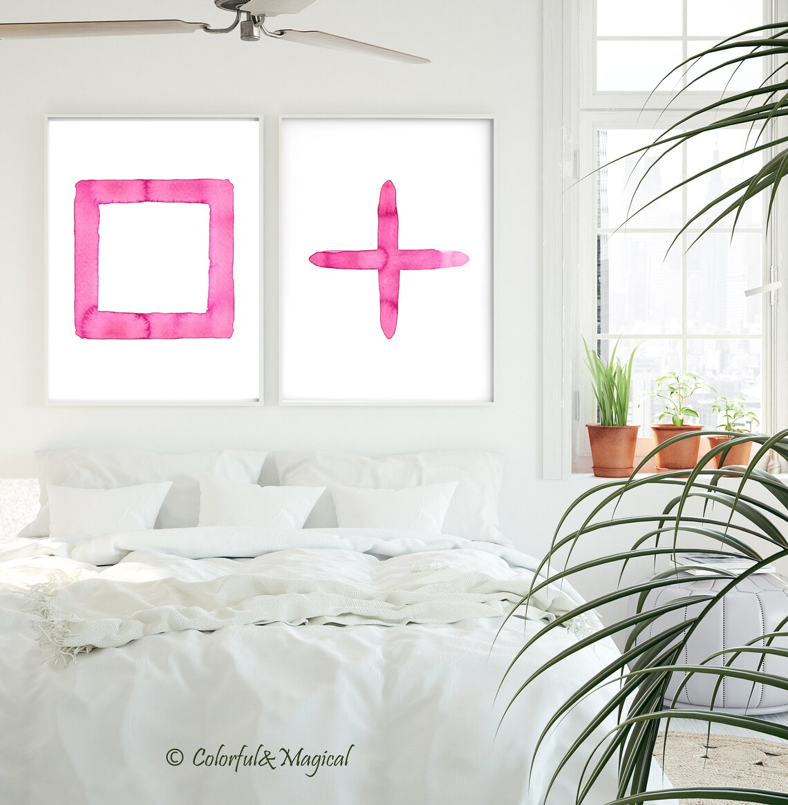 Cross Print, Plus Pink Sign, Nursery Decor, Pink Watercolor, Home Decor ...